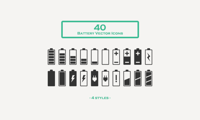 Battery Vector Icons Free Download - Dreamstale