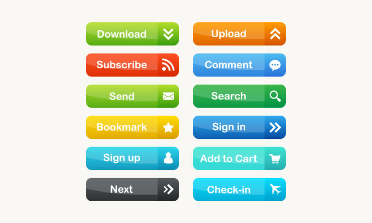 Free Glossy Vector Web Buttons - Dreamstale