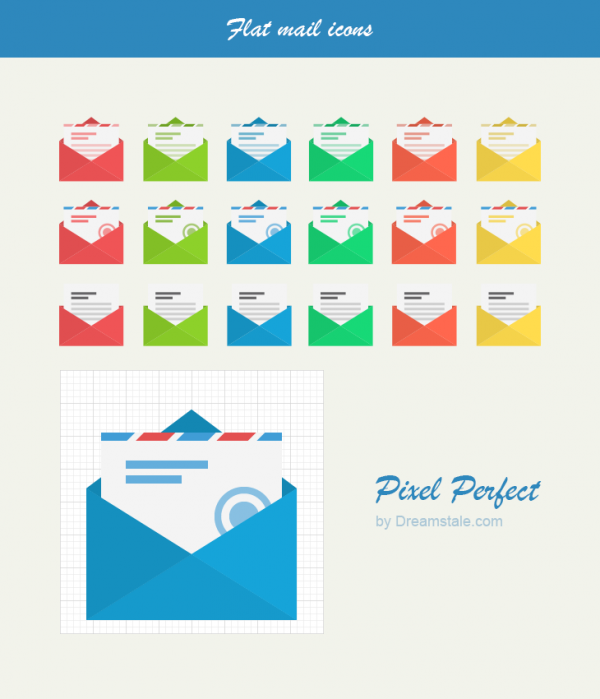 Free Flat Vector Mail Icons - Dreamstale