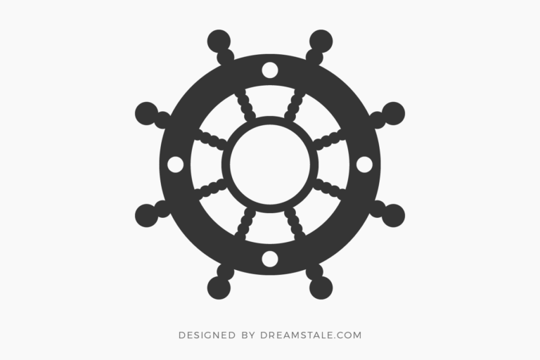 Nautical Ship Wheel Free SVG Clipart - Dreamstale