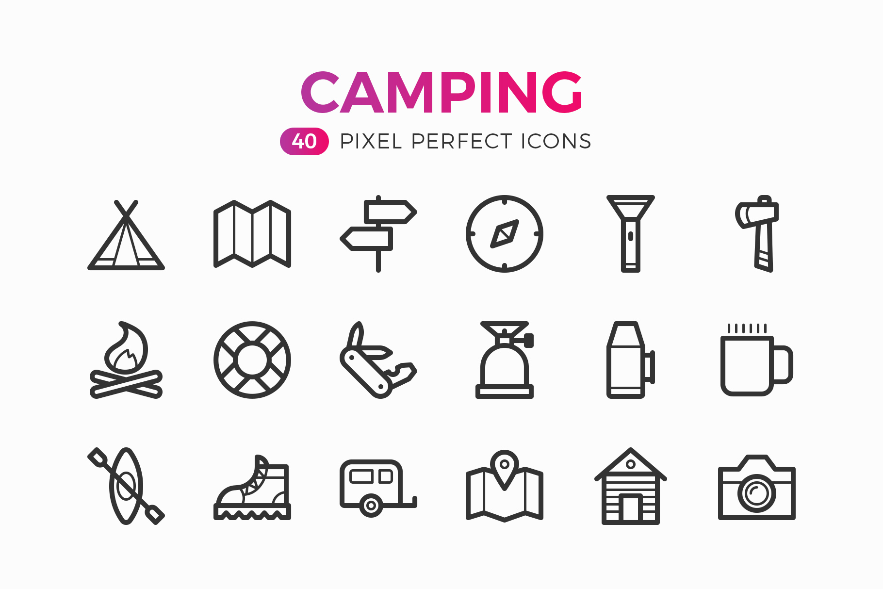 Camping & Hiking Icons - Dreamstale
