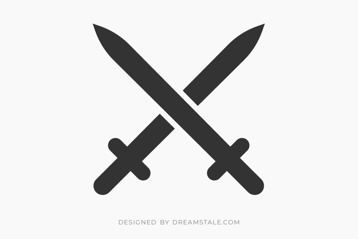 Crossed Swords Free SVG Clipart - Dreamstale