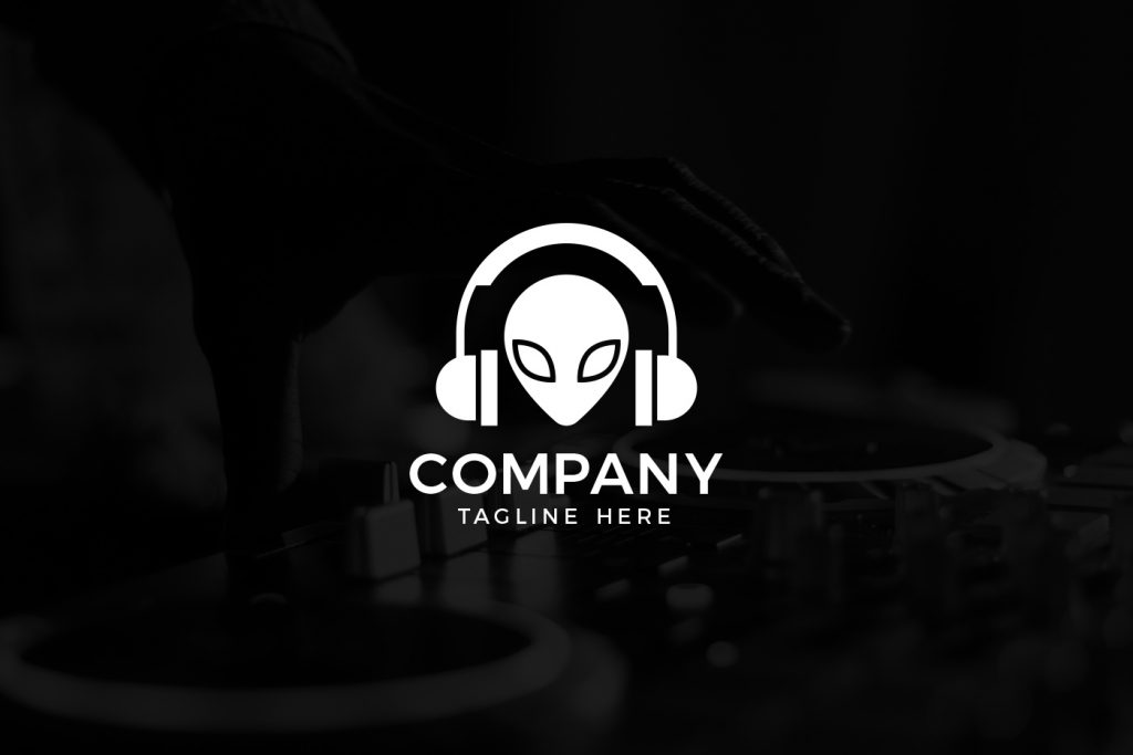 Alien Headphones Music Logo Template - Dreamstale