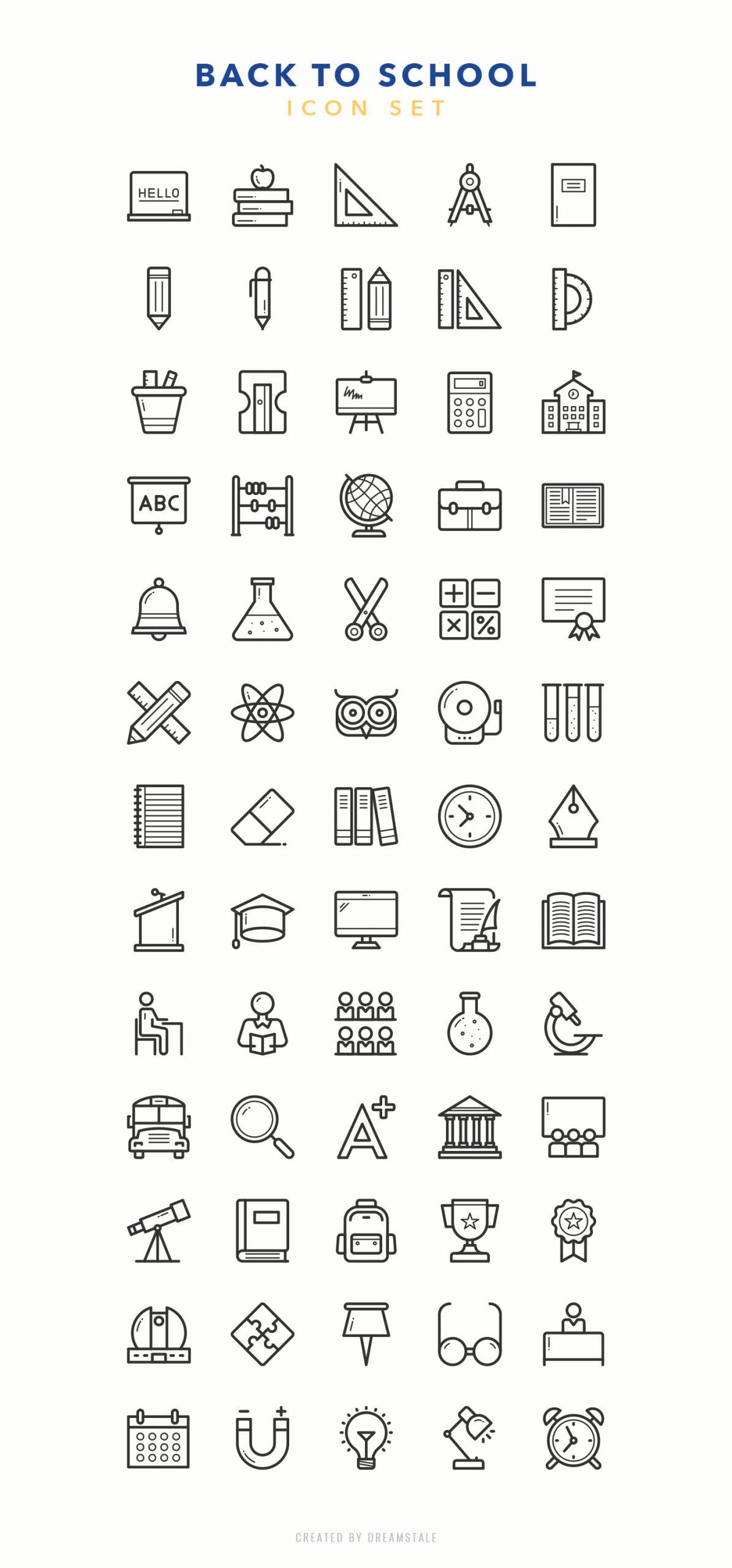 Back to School Vector Icons - Dreamstale