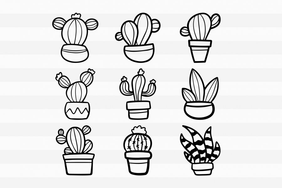 Cactus Plant Doodles SVG Clipart Bundle - Dreamstale