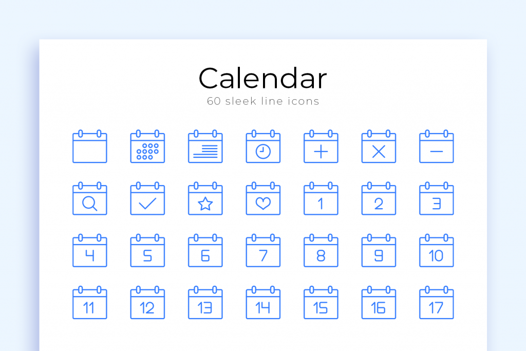 Calendar & Schedule Vector Line Icons - Dreamstale
