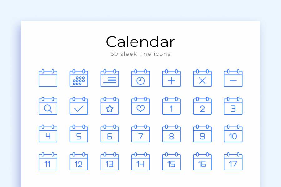 Calendar & Schedule Vector Line Icons - Dreamstale