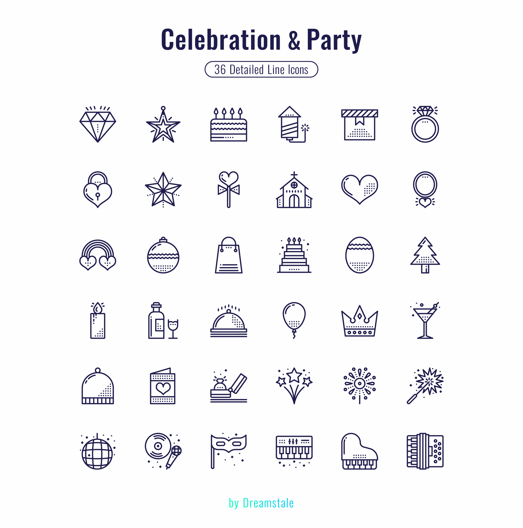 Celebration & Party Detailed Icons - Dreamstale