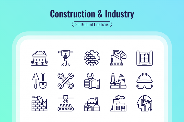 Construction & Industry Detailed Icons - Dreamstale