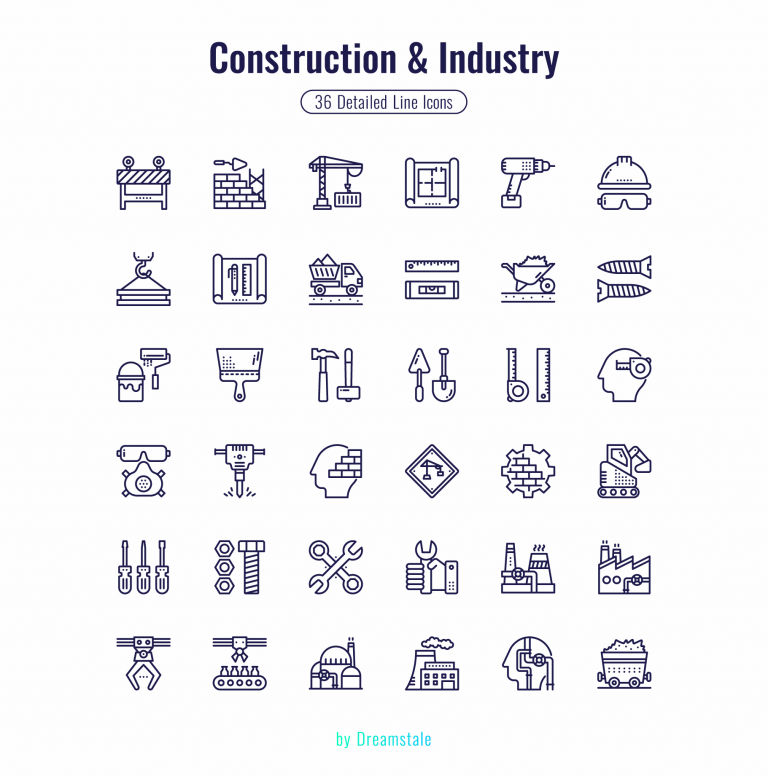 Construction & Industry Detailed Icons - Dreamstale