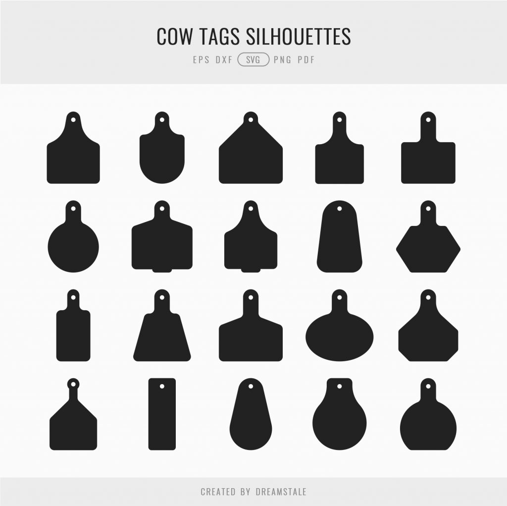 Cow Ear Tags SVG Clipart Bundle - Dreamstale