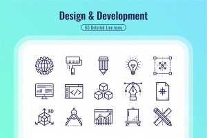 Design & Development Detailed Icons - Dreamstale