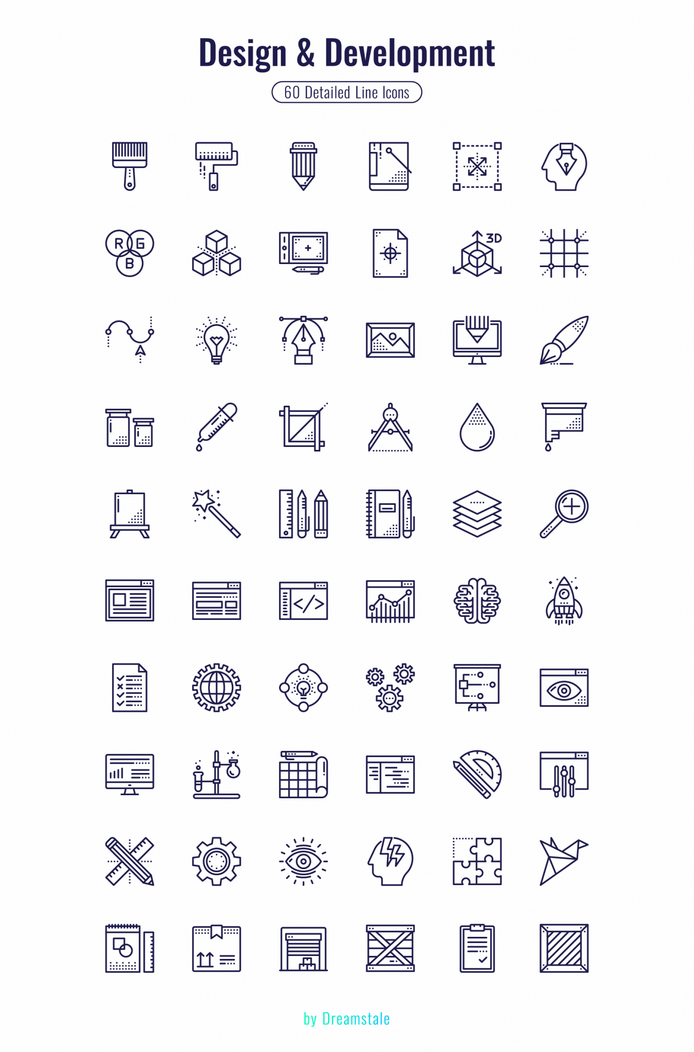 Design & Development Detailed Icons - Dreamstale