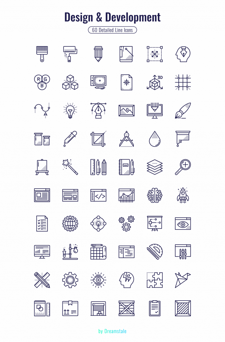 Design & Development Detailed Icons - Dreamstale