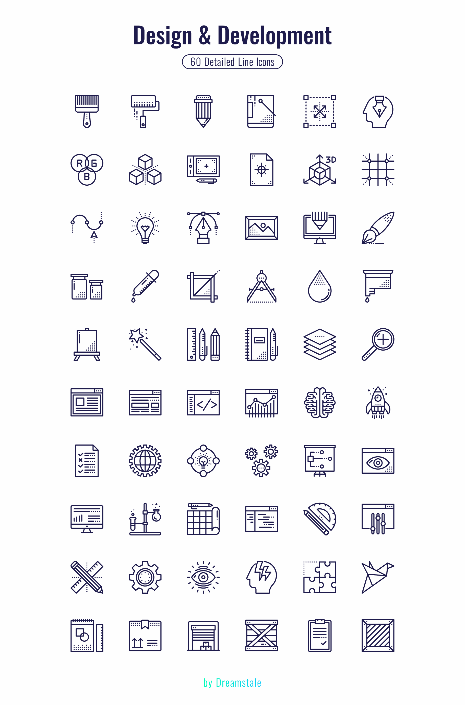 Design & Development Detailed Icons - Dreamstale