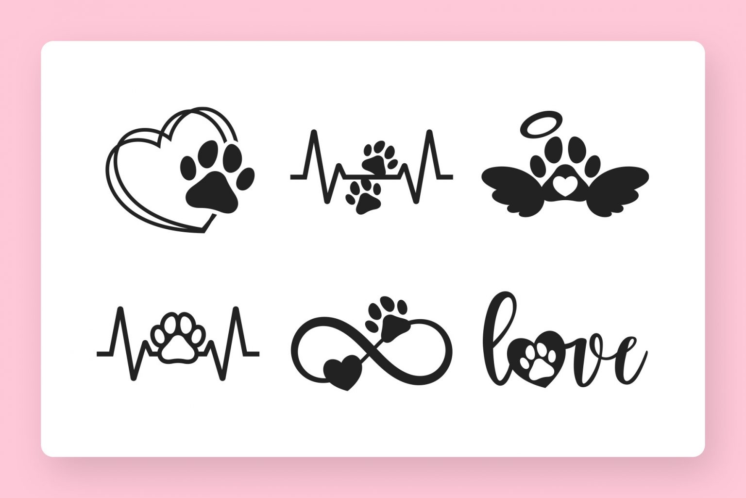 Dog Love Paw Print Clipart - Dreamstale