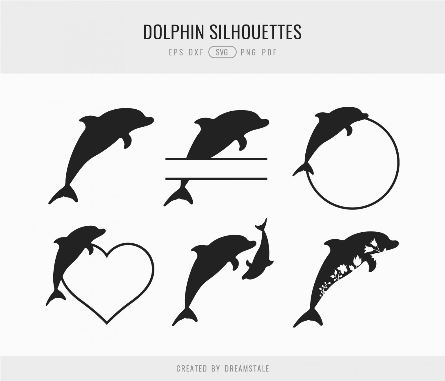 Dolphin SVG Clipart Bundle - Dreamstale