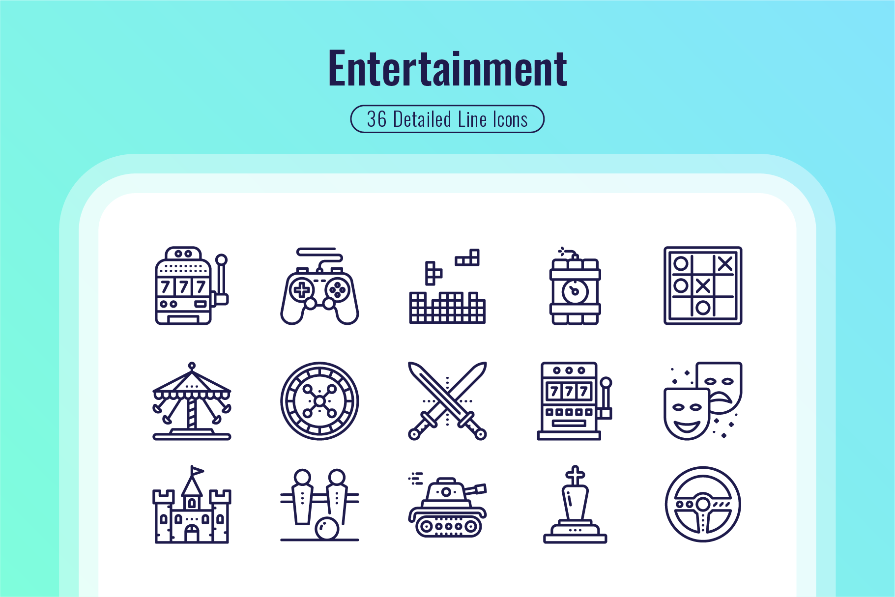 Entertainment & Games Detailed Icons - Dreamstale