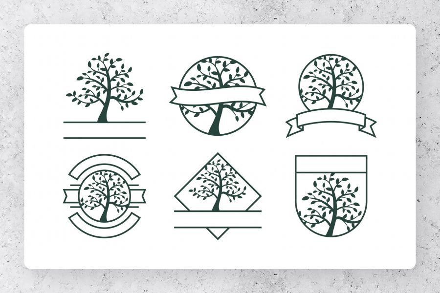 Tree Monograms SVG Clipart Bundle - Dreamstale