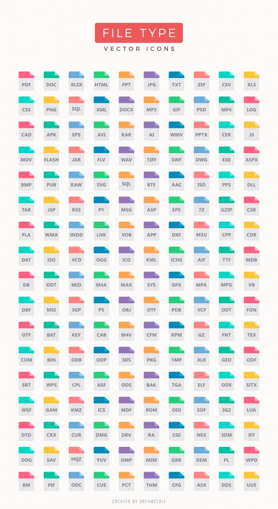 File Types Vector Icons - Dreamstale