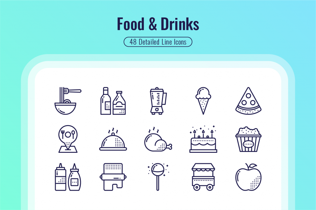 Food & Drinks Detailed Icons - Dreamstale