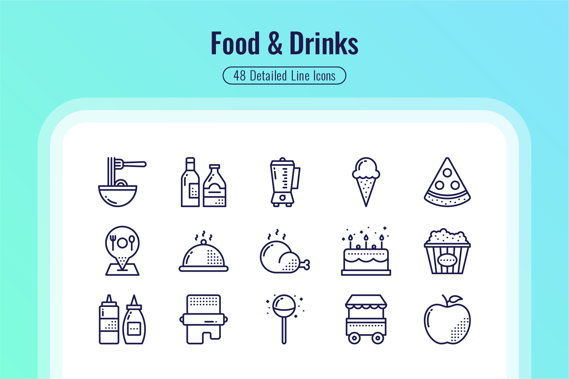 Food & Drinks Detailed Icons - Dreamstale