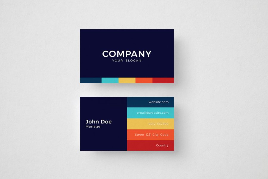 Free Simplistic & Colourful Business Card Template - Dreamstale