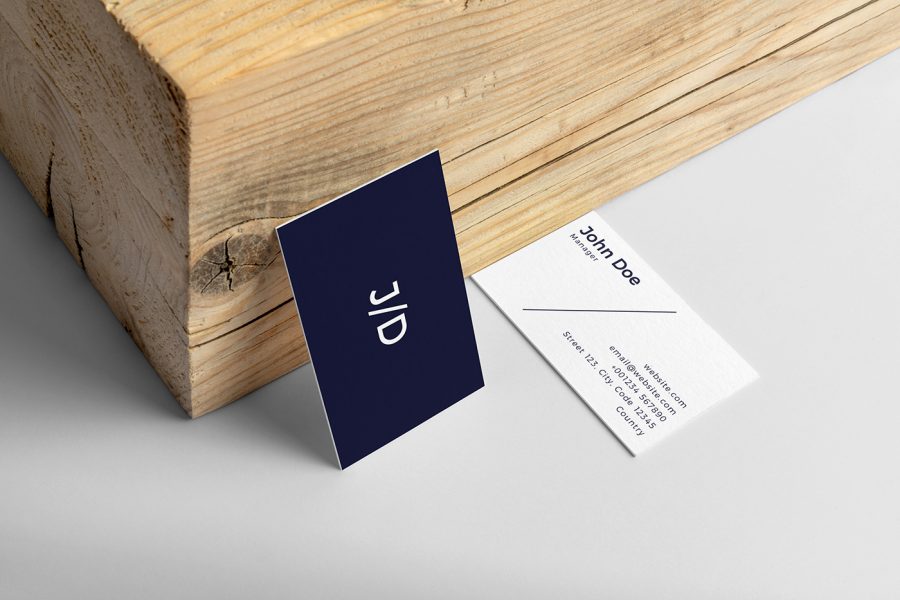 Free Vertical Line Business Card Template - Dreamstale