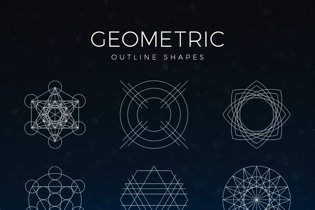 Geometric Outline Shapes Clipart Set - Dreamstale