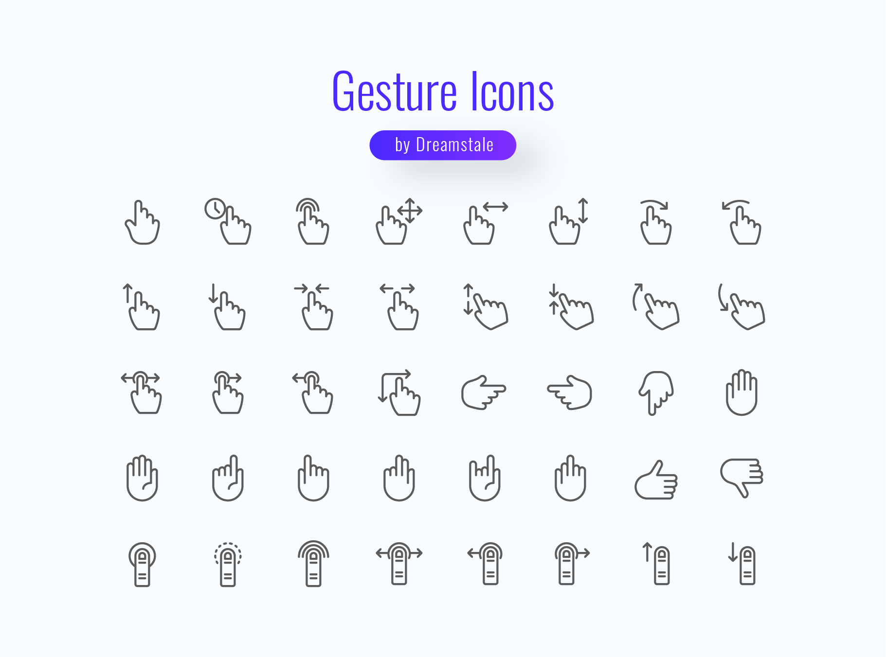 Touch Gestures Line Icons - Dreamstale