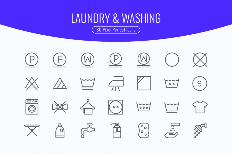 Laundry & Washing Line Icons - Dreamstale