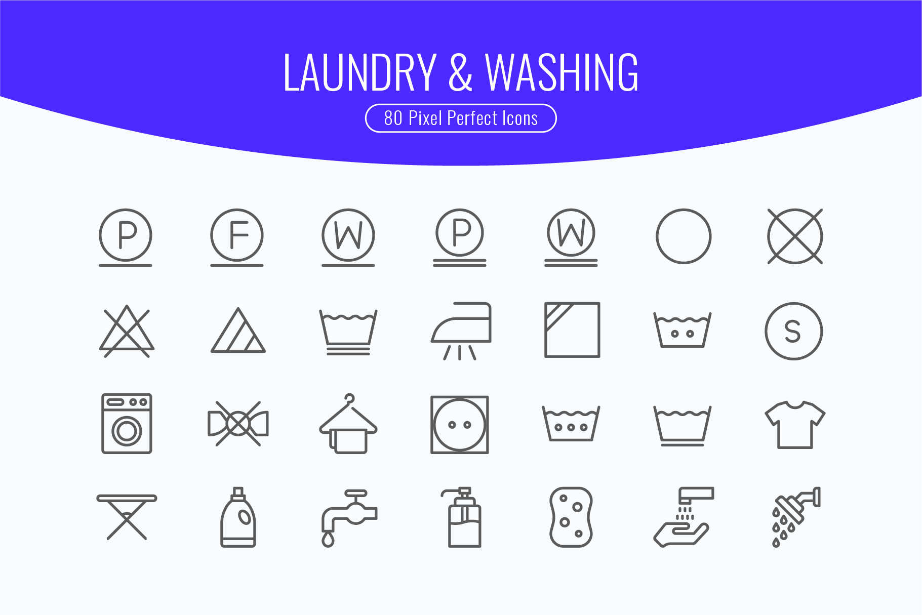 Laundry & Washing Line Icons - Dreamstale