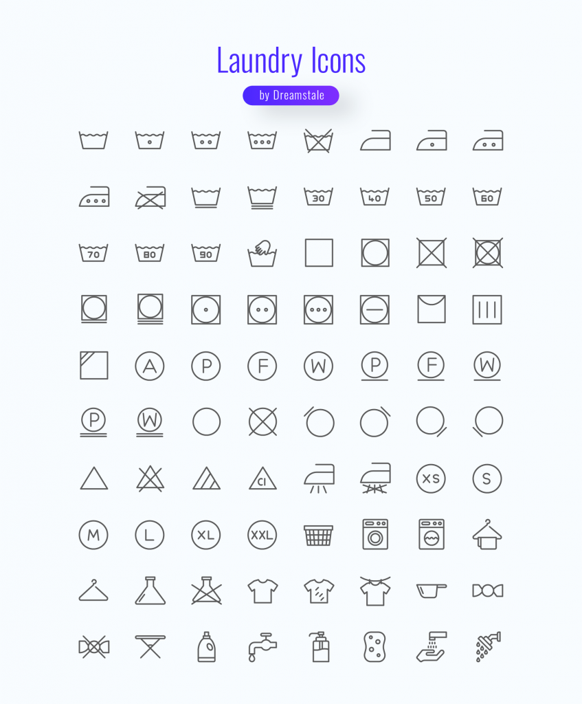 Laundry & Washing Line Icons - Dreamstale