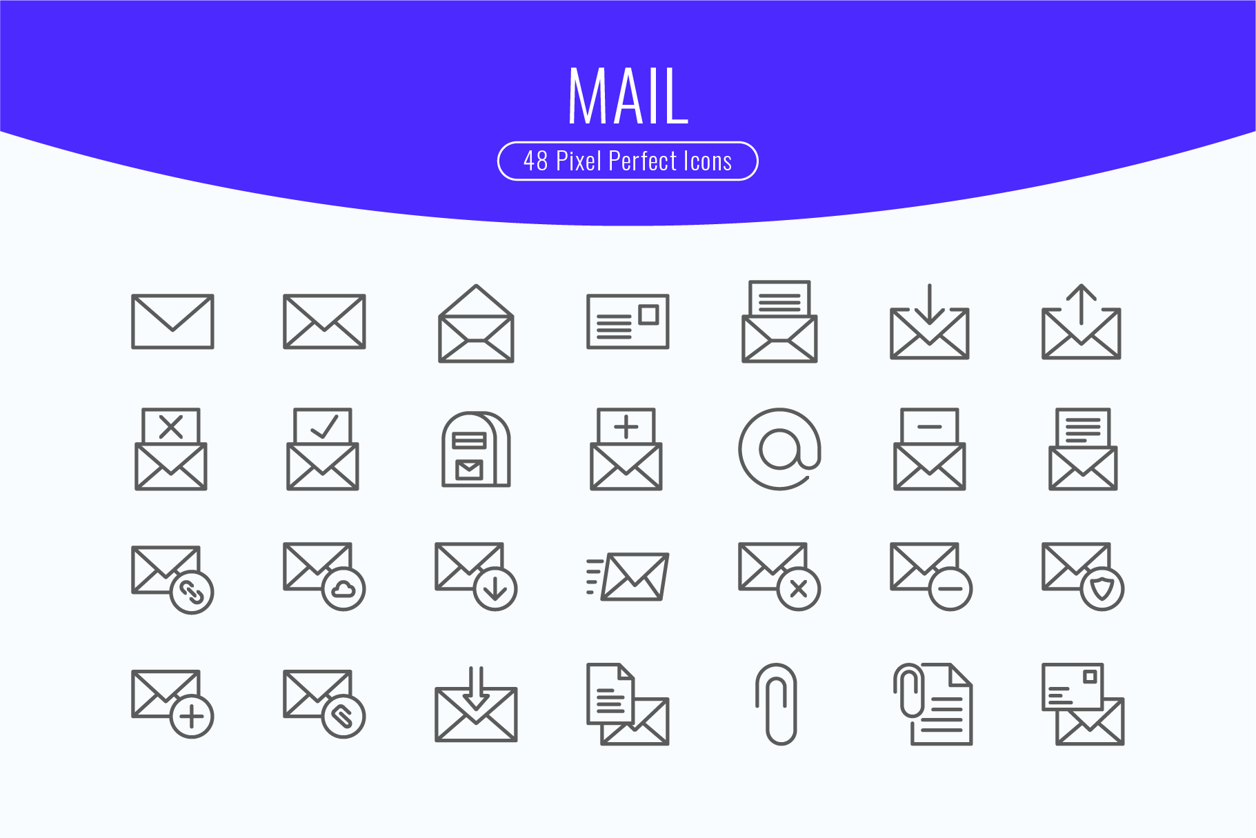 Email & Message Line Icons - Dreamstale