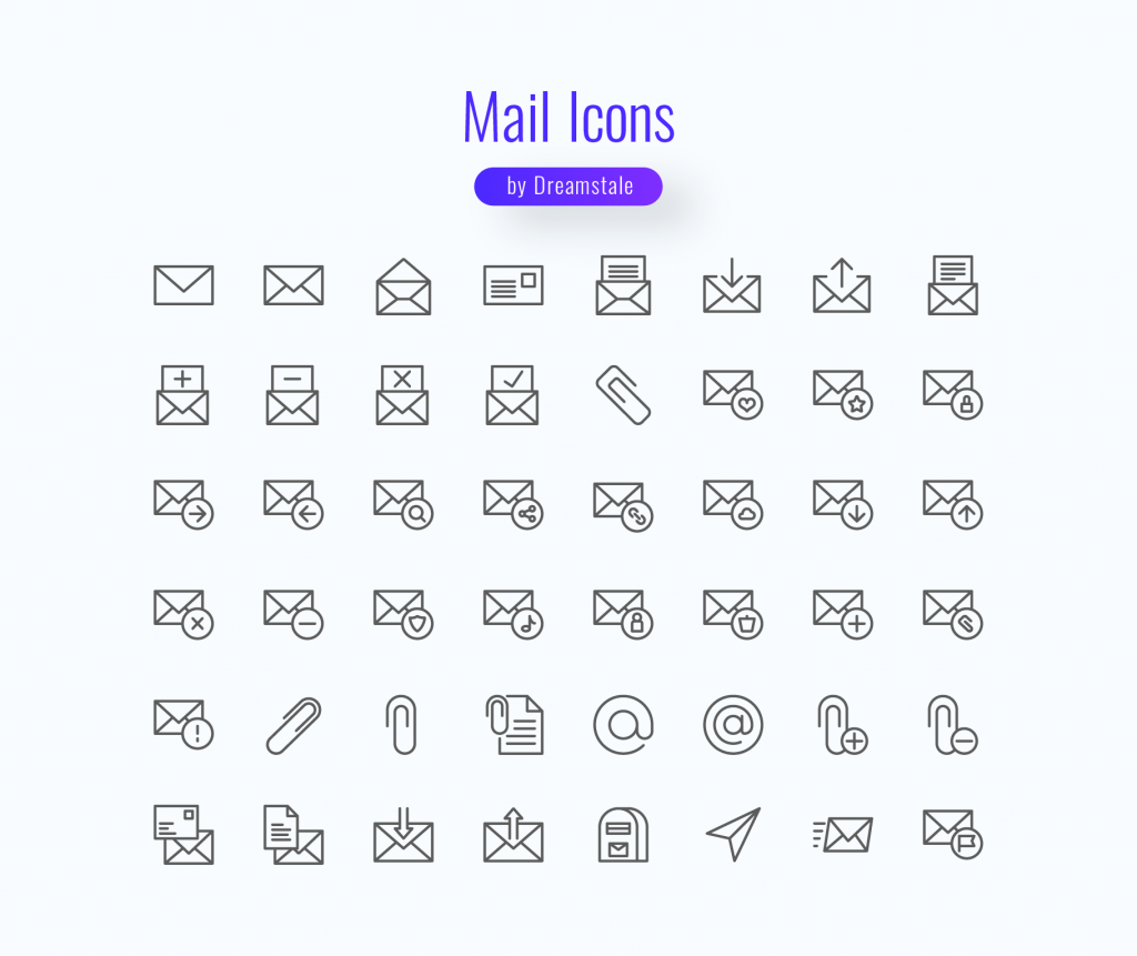 Email & Message Line Icons - Dreamstale