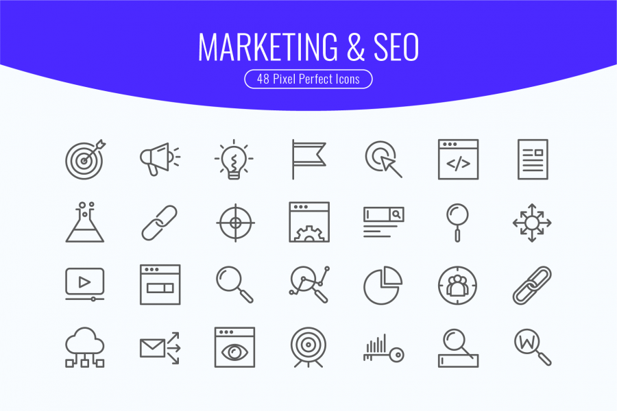 Marketing & SEO Line Icons - Dreamstale