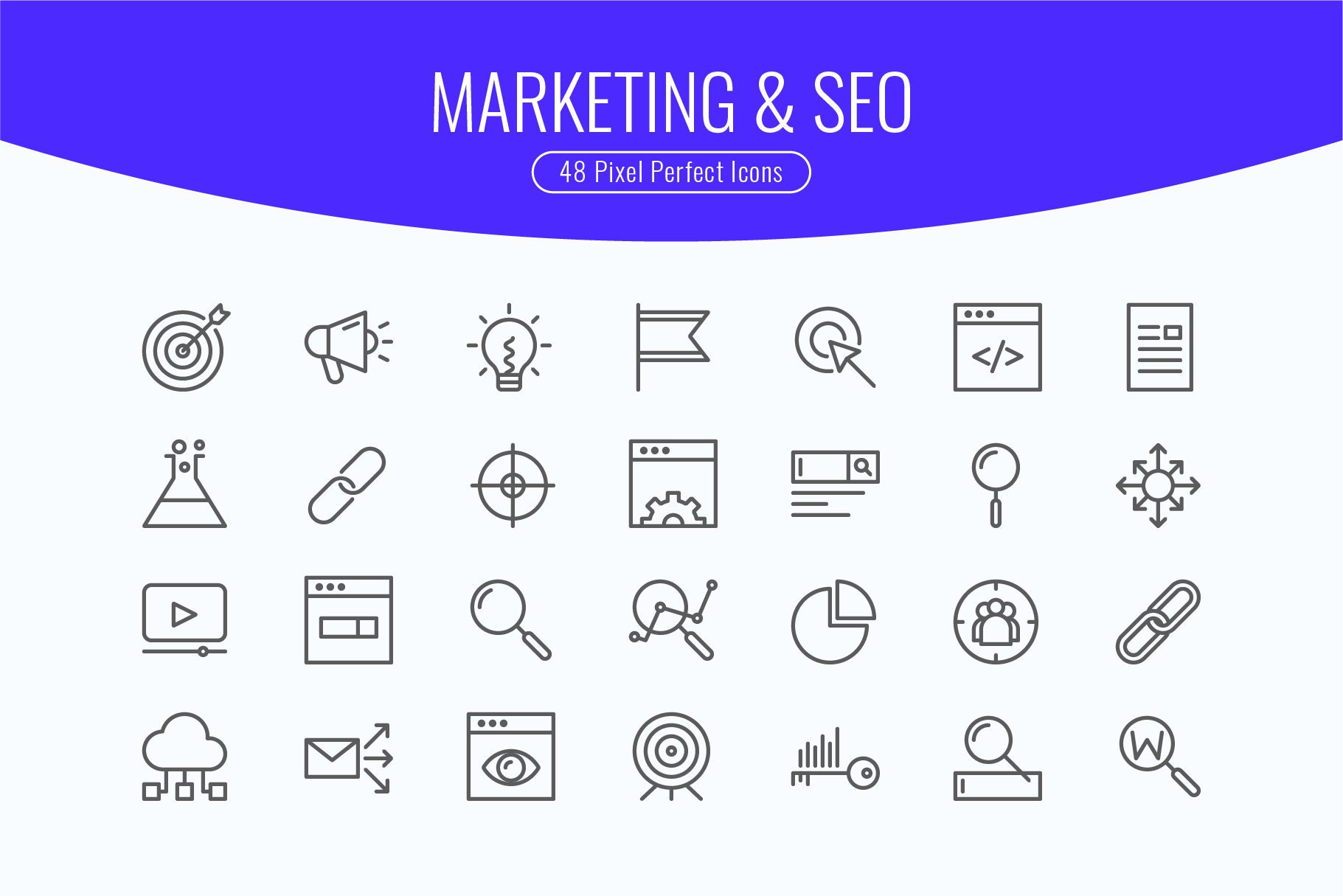 Marketing & SEO Line Icons - Dreamstale