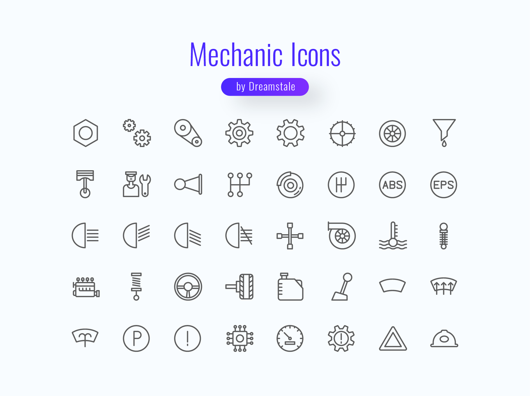 Mechanic & Repair Line Icons - Dreamstale