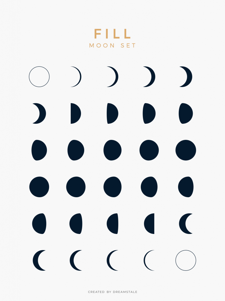Moon Phases Vector Clipart Set - Dreamstale