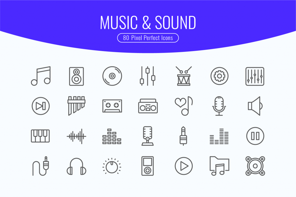 Music & Sound Line Icons - Dreamstale