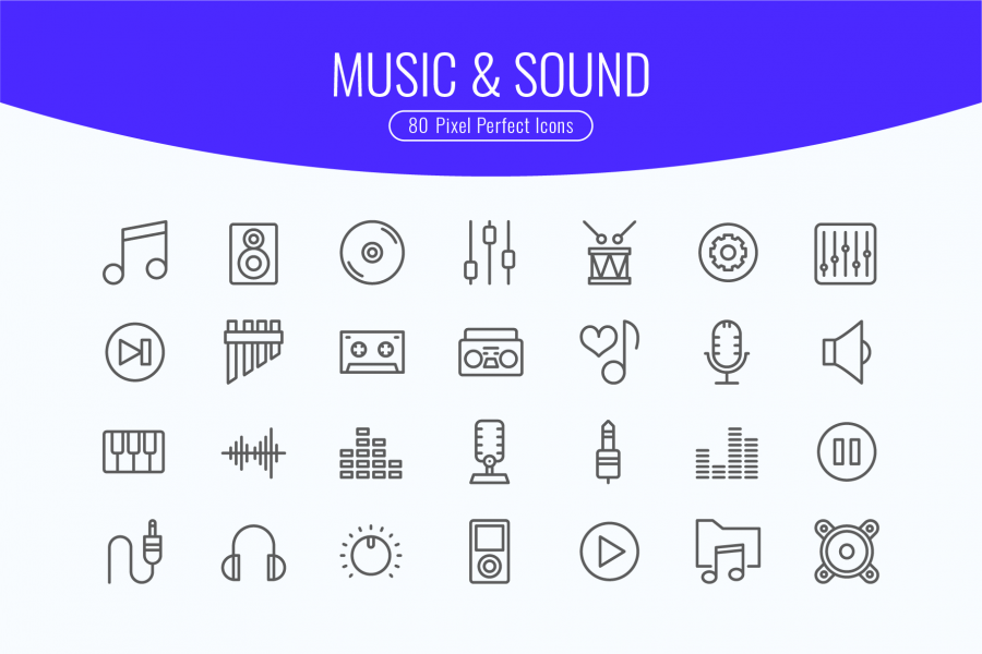 Music & Sound Line Icons - Dreamstale