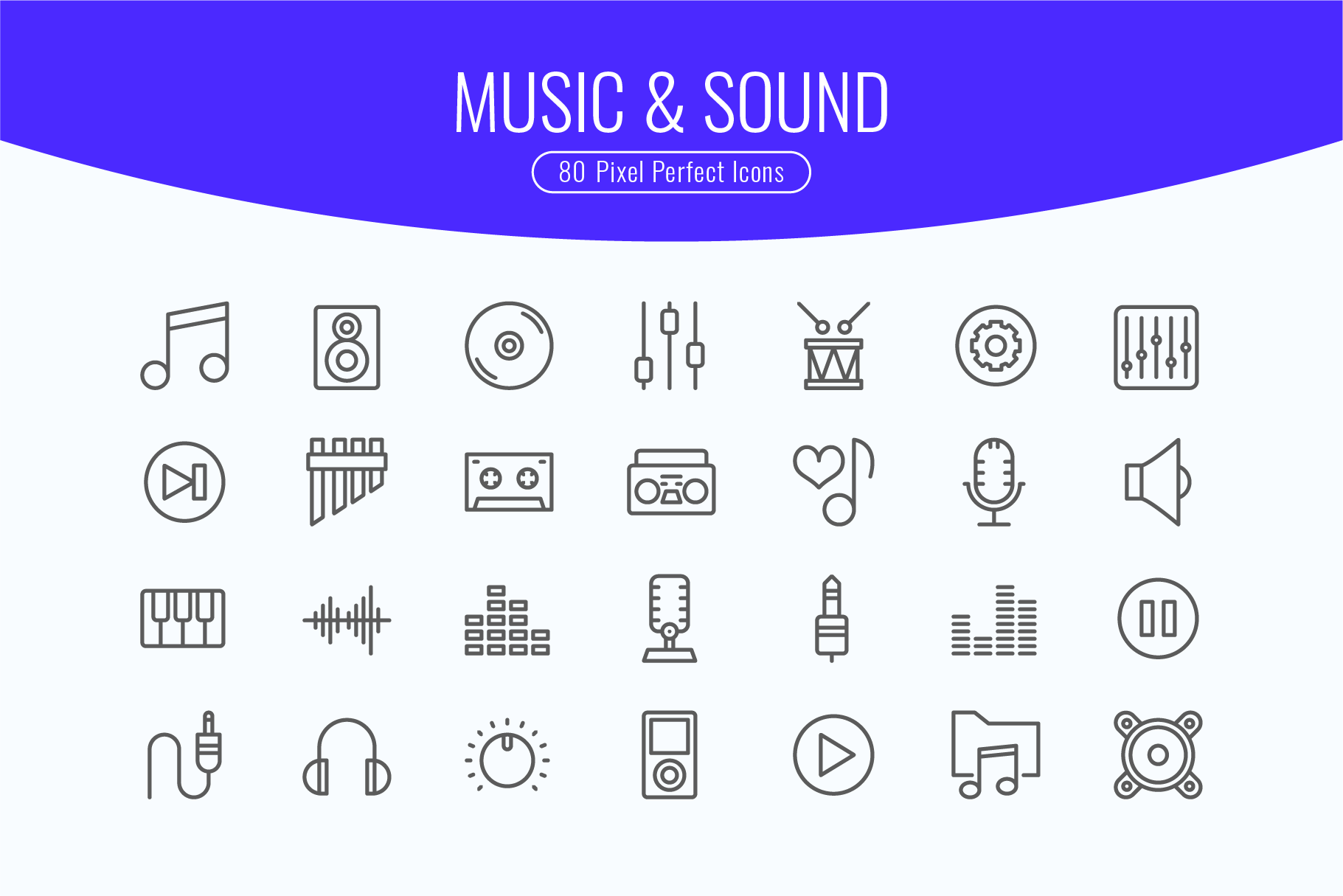 Music & Sound Line Icons - Dreamstale
