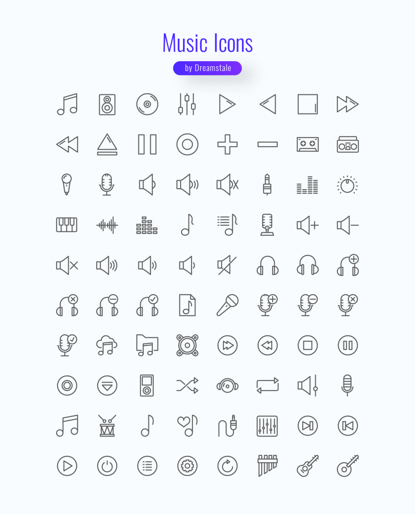 Music & Sound Line Icons - Dreamstale