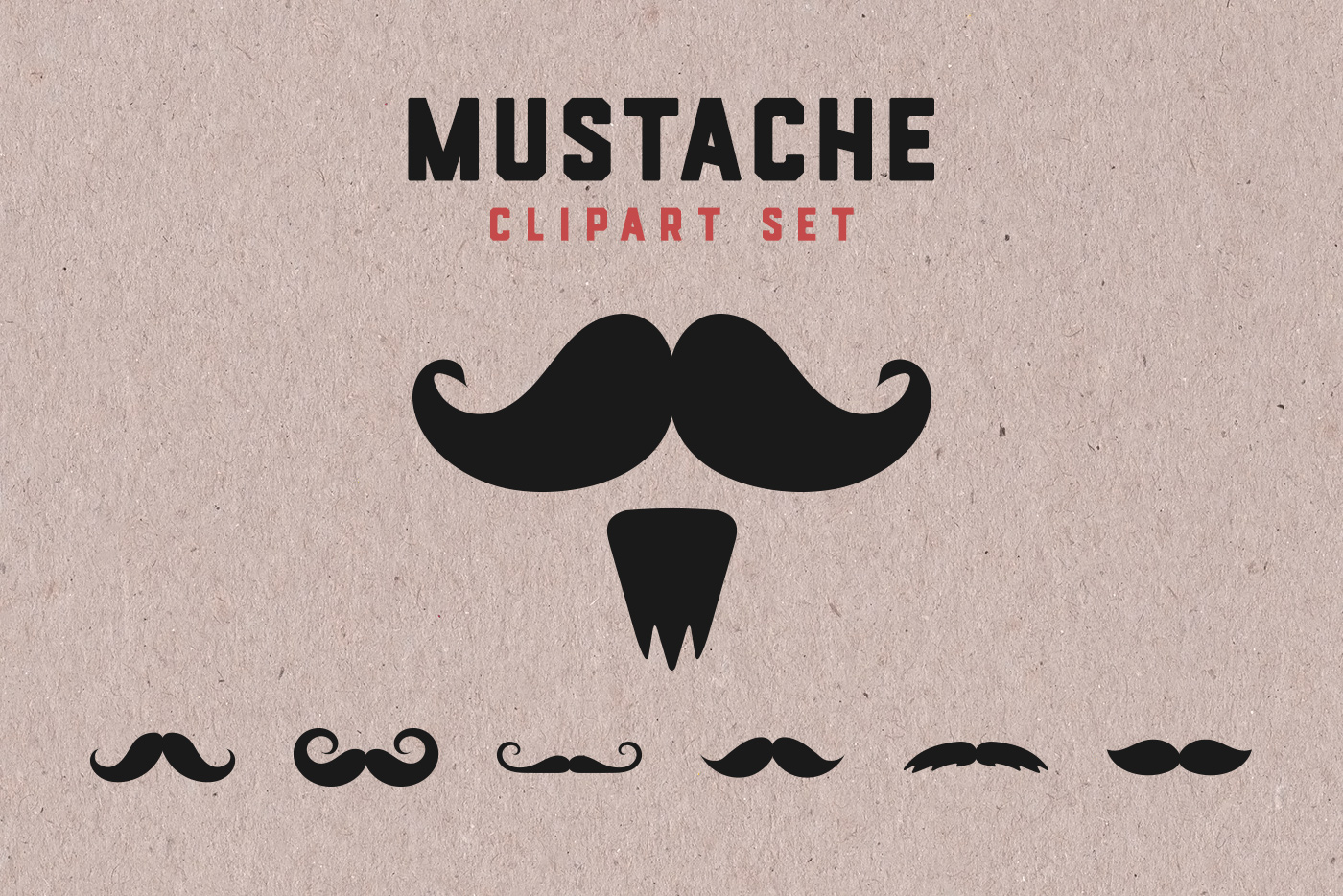 Hipster Moustache Clipart Set - Dreamstale