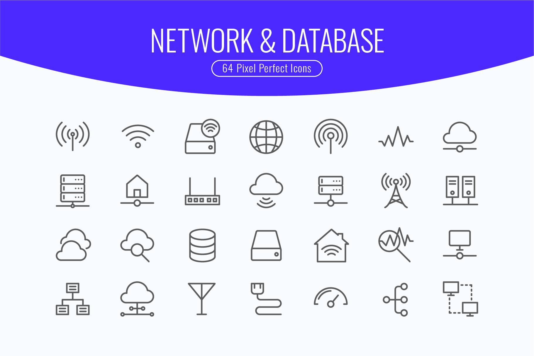 Network & Database Line Icons - Dreamstale