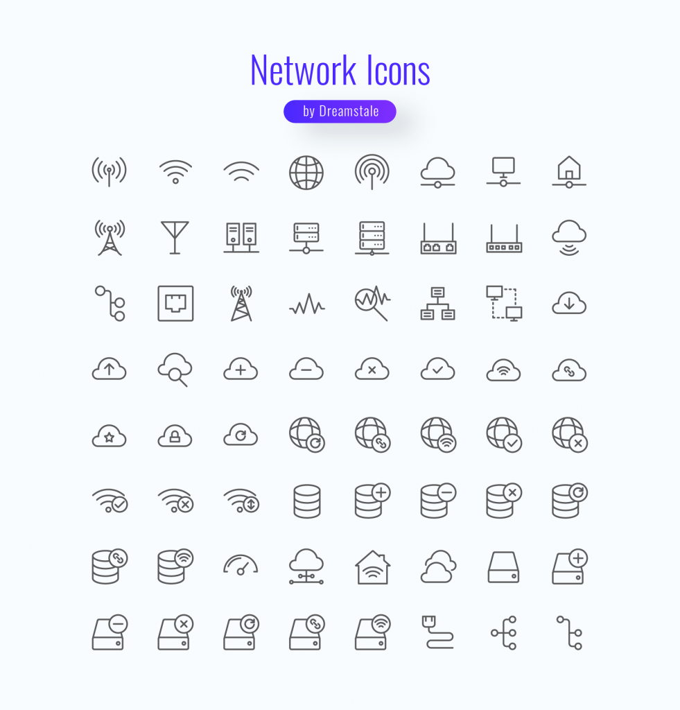 Network & Database Line Icons - Dreamstale