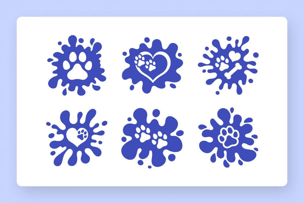 Pet Paw Splashes Clipart - Dreamstale