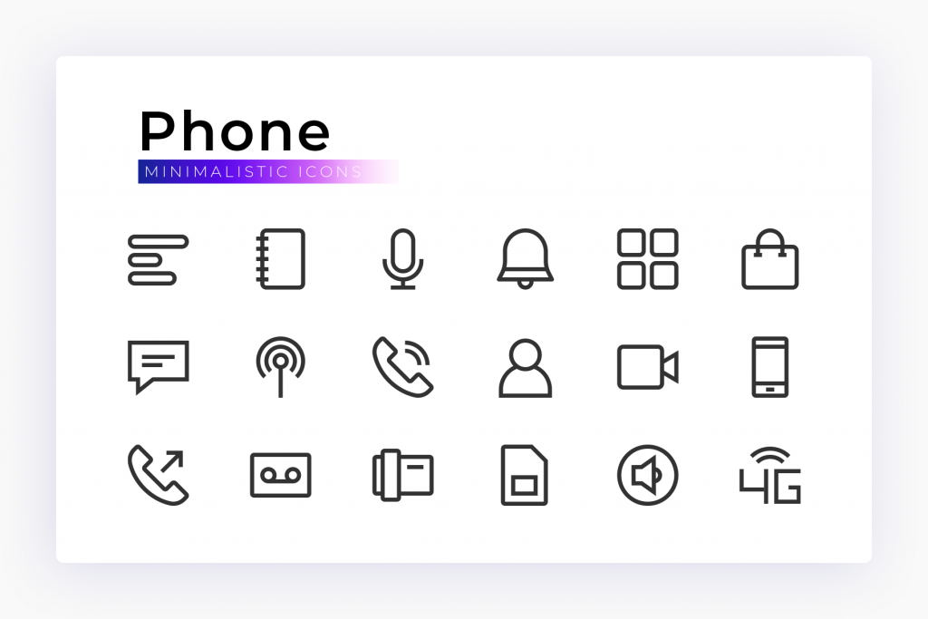 Phone Minimalistic Icons - Dreamstale