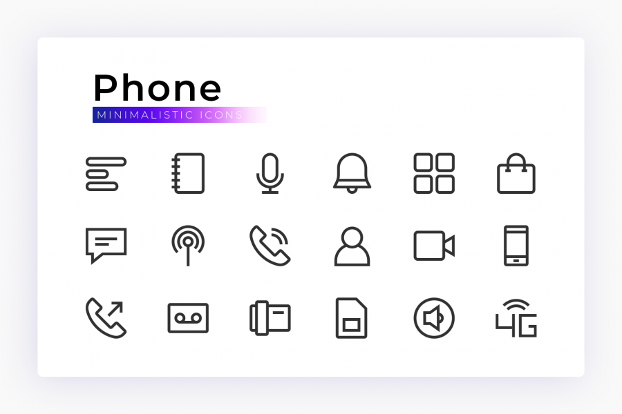 Phone Minimalistic Icons - Dreamstale