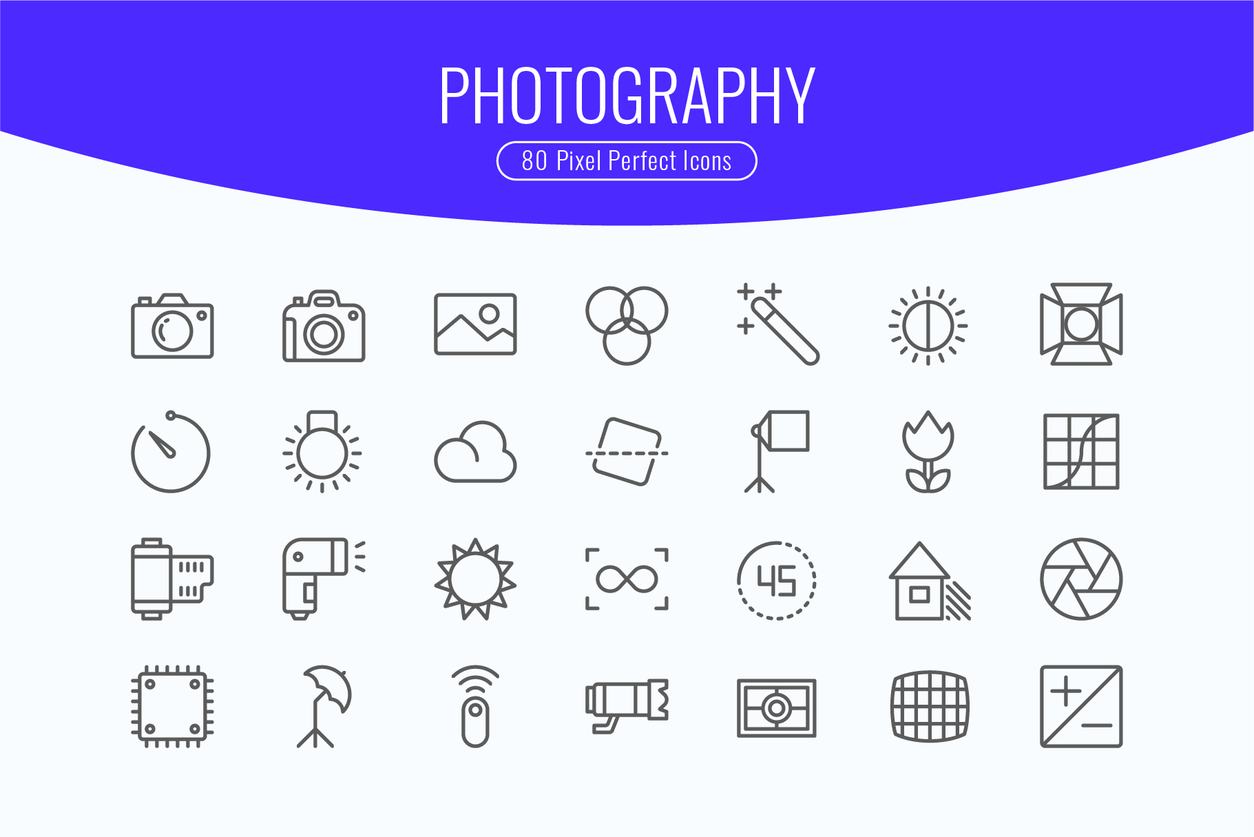 Photography Line Icons - Dreamstale